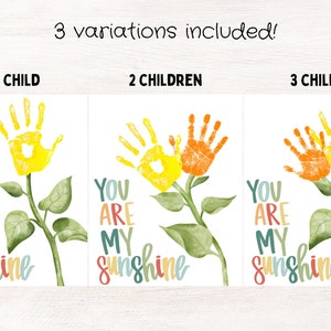 You Are My Sunshine Handprint Craft Art, Sunflower, Mom Mum, Kids Baby ...