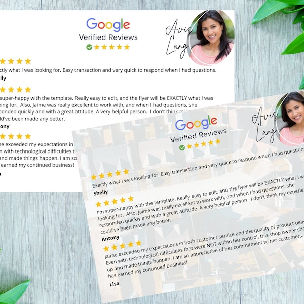 Google Review Template - Etsy
