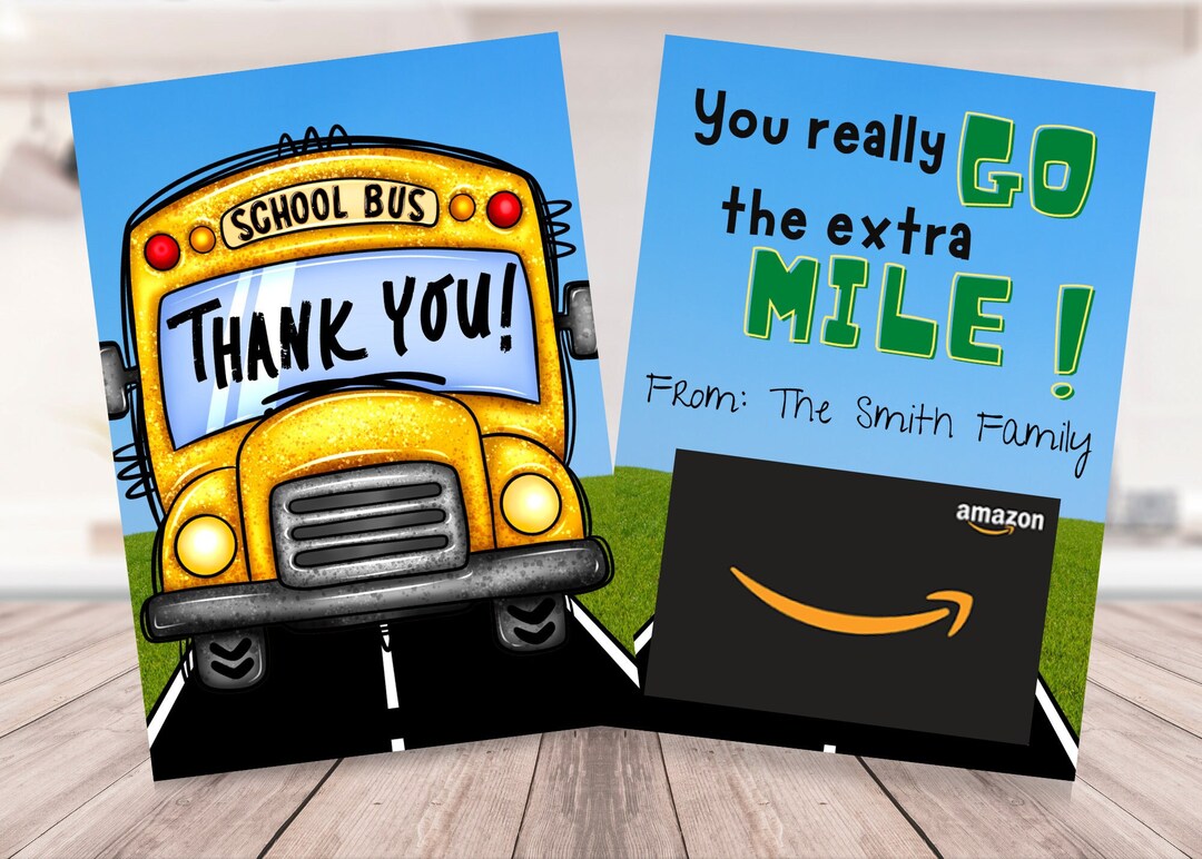 Printable Bus Driver Gift Card Holder, Teacher Gift, Teacher ...