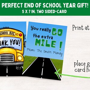 Printable Bus Driver Gift Card Holder, Teacher Gift, Teacher ...