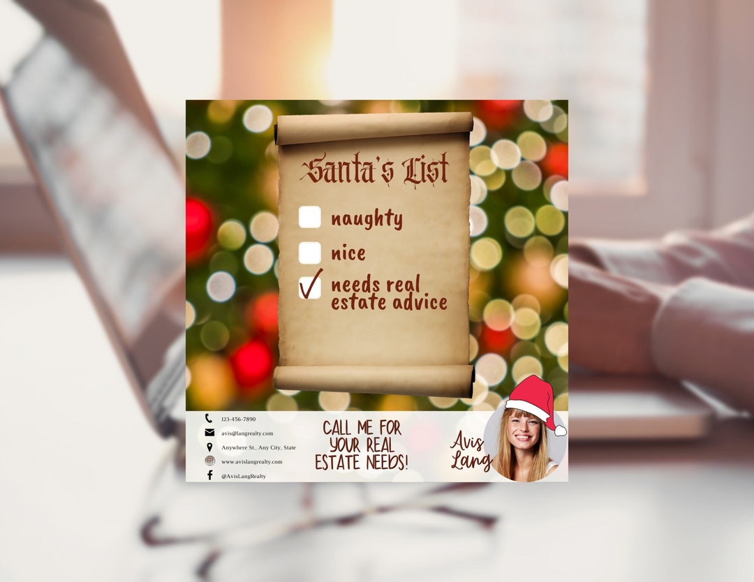 Christmas Realtor Social Media Post: Holiday Engagement Template ...