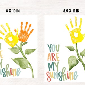 You Are My Sunshine Handprint Craft Art, Sunflower, Mom Mum, Kids Baby ...