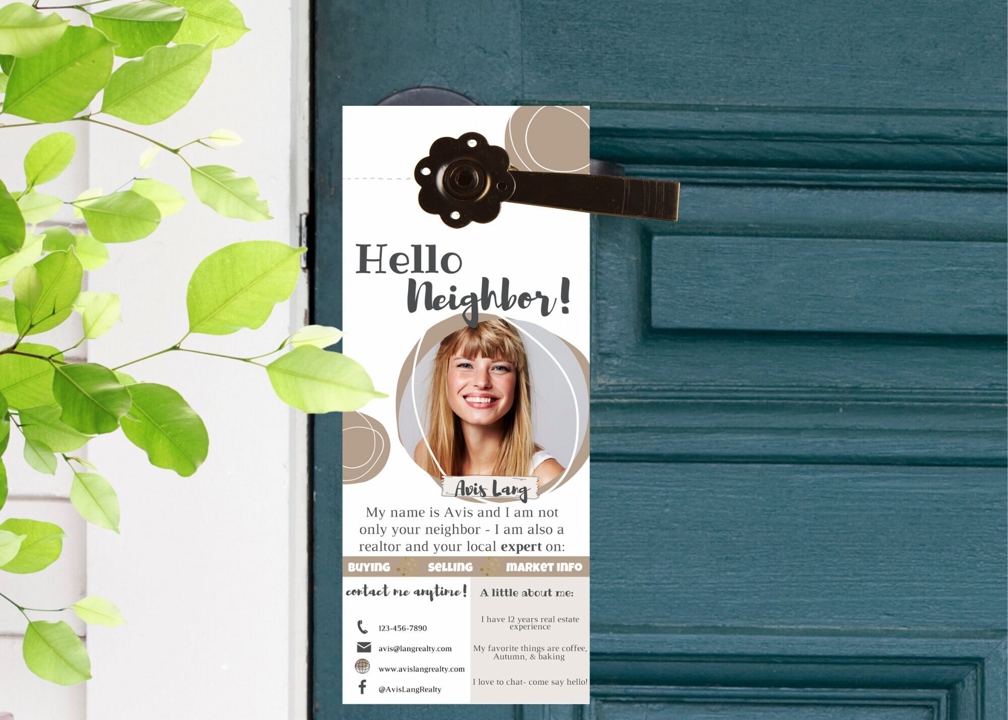 Real Estate Marketing Realtor Door Hanger Door Hanger - Etsy