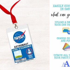 NASA Astronaut ID Badge Name Badge Space Astronaut Prop for - Etsy