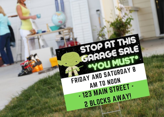 Yoda Garage Sale Sign Garage Sale Sign Yard Sale Flyer Yard | Etsy