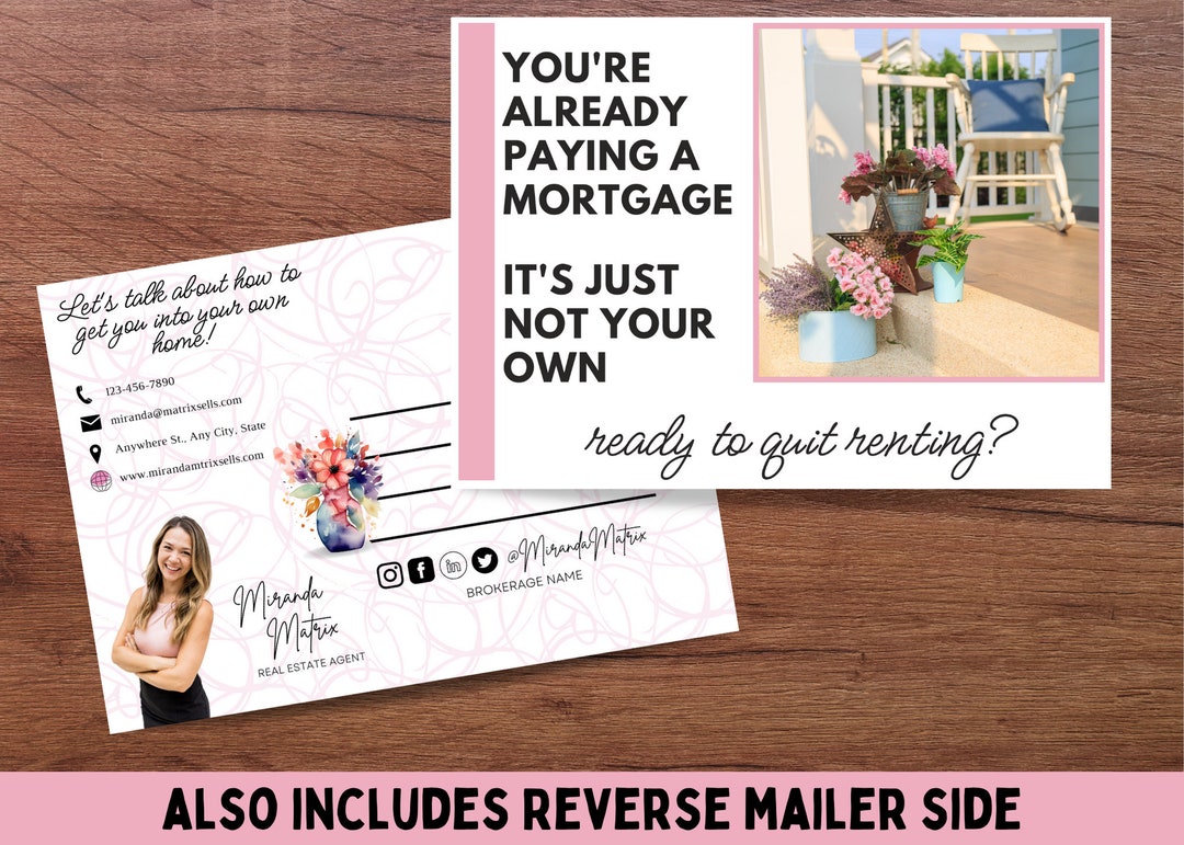 Spring Real Estate Postcard Mailer: Agent Marketing (digital Download ...