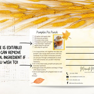 Fall Recipe Card, Real Estate Postcard, Canva Template, Real Estate ...