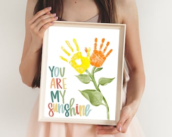 Handprint Art for Mommy You Are My Sunshine Mothers Day Handprint Art ...