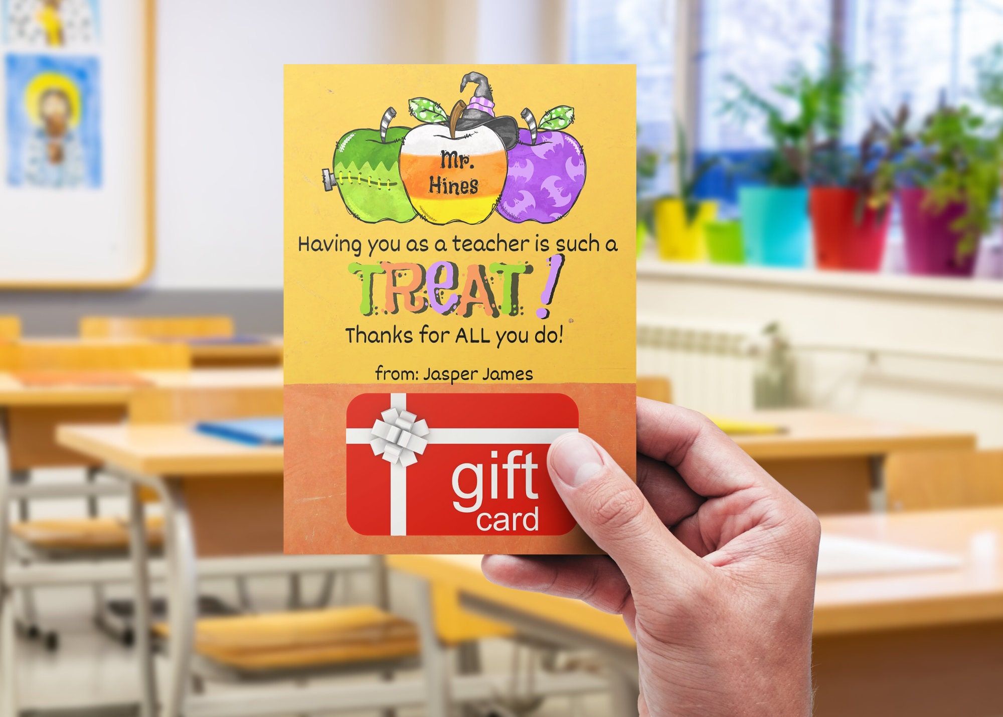 Halloween Teacher Thank You Halloween Gift Gift Card Holder - Etsy