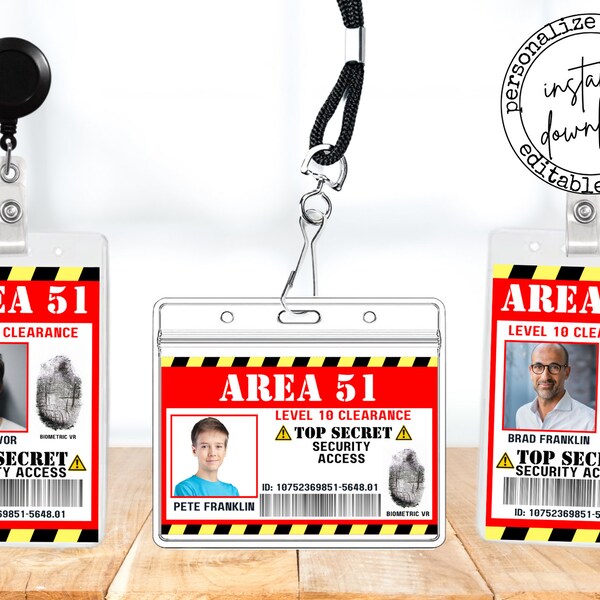 FBI Id Badge Area 51 Secret Agent ID Badge Prop - FBI CIA Cosplay ...