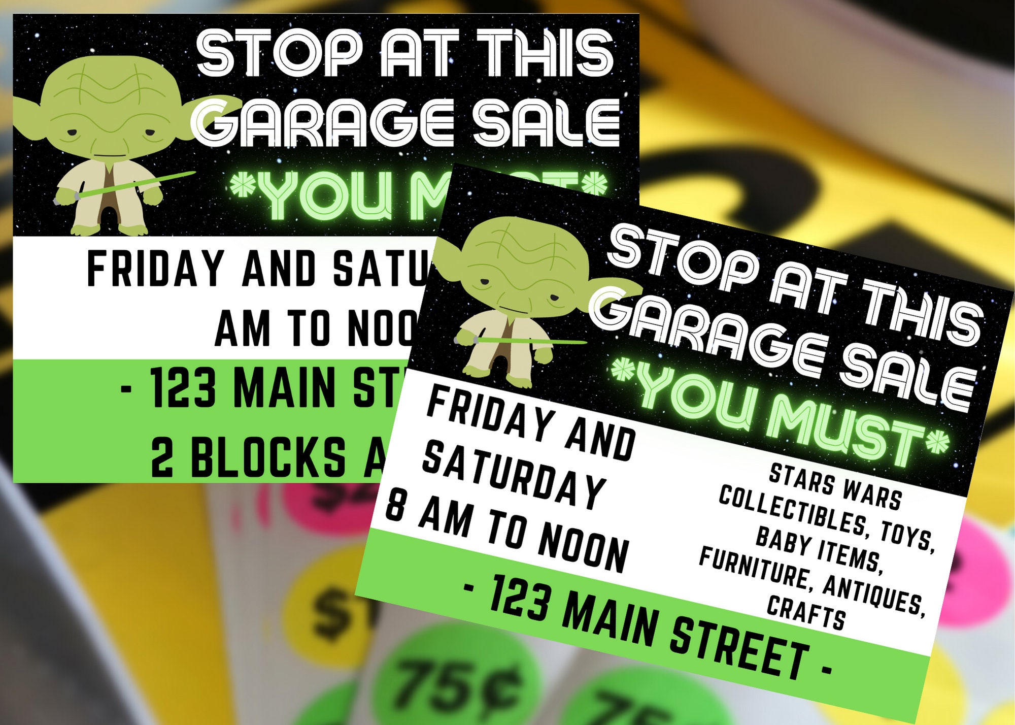 Yoda Garage Sale Sign Garage Sale Sign Yard Sale Flyer Yard - Etsy