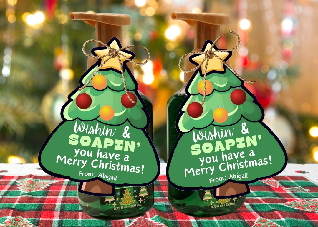 Christmas Gift Tag Printable, Holiday Hand Soap Tags, Santa Gift Tag ...