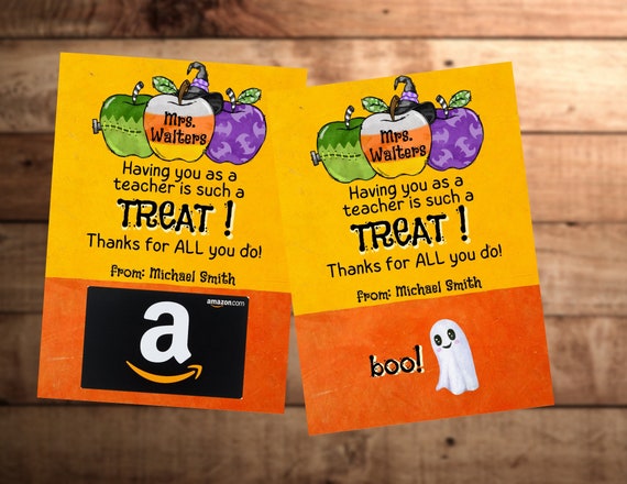 Halloween Teacher Thank You Halloween Gift Gift Card Holder - Etsy