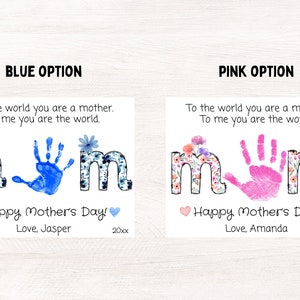 Mother's Day Handprint Art, Handprint Craft, Gift for Mom, Handprint ...