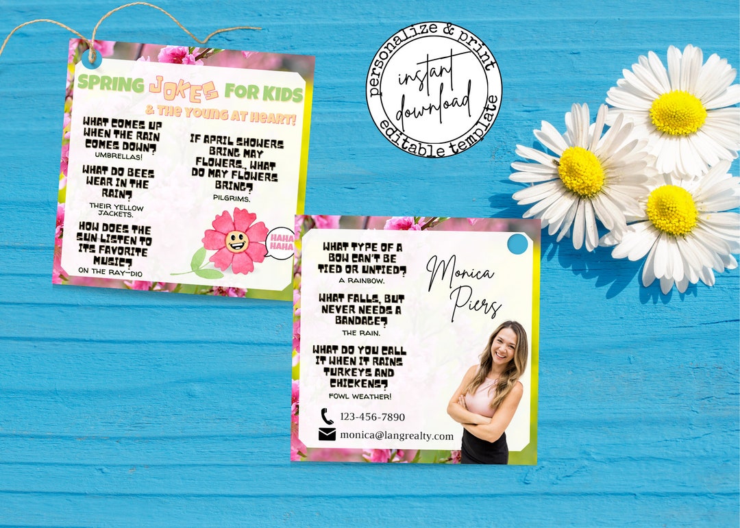 Spring Season Printable Marketing Tags, Realtor Pop by Tag, Client ...