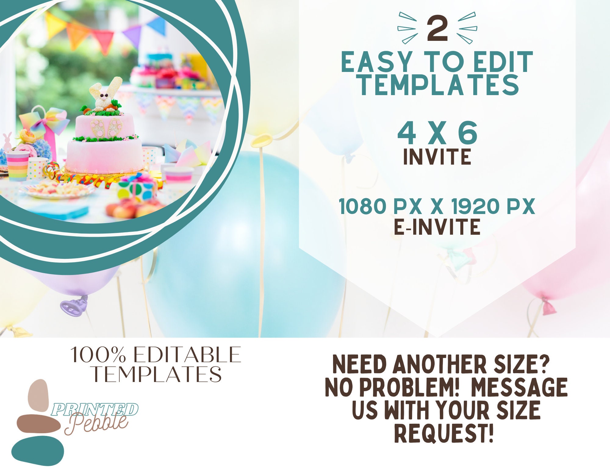 Editable Birthday Invitation Canva Printable Birthday Party - Etsy