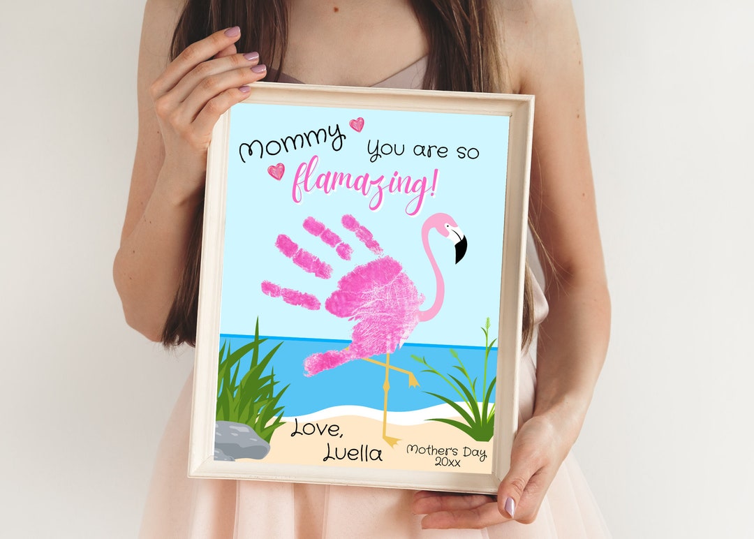 Mother's Day Flamingo Handprint Art: Keepsake Gift (digital Download ...