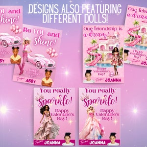 Pink Doll Valentine, Kids Valentines, Printable Valentines, Class ...