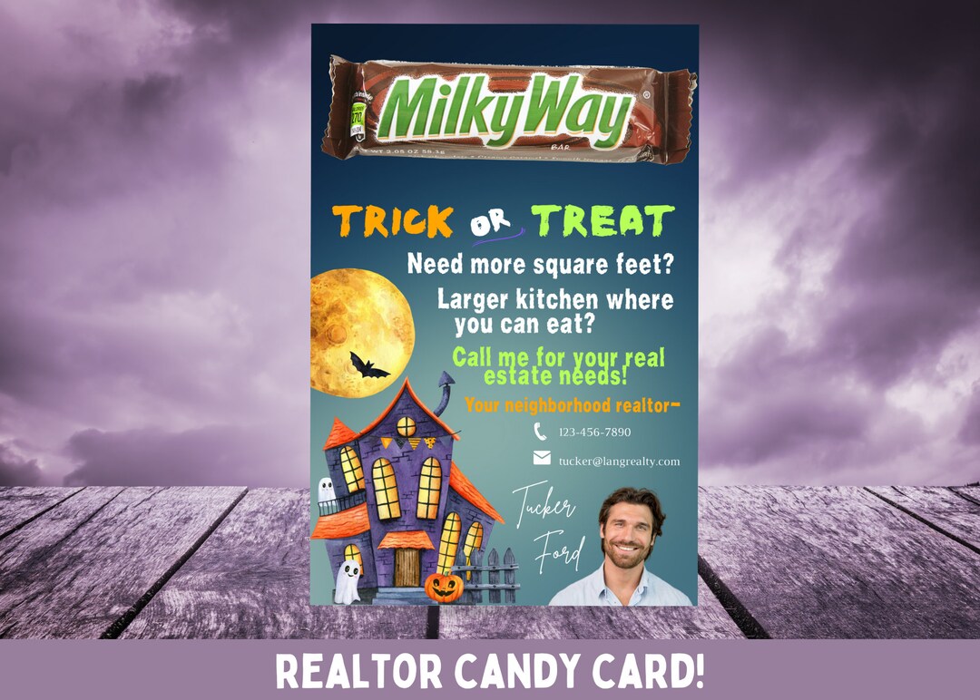 Real Estate Halloween Candy Holder Cards: Realtor Marketing (digital ...