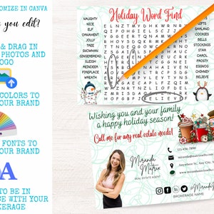 Real Estate Word Find Game Postcard, Canva Template, Summer Real Estate ...