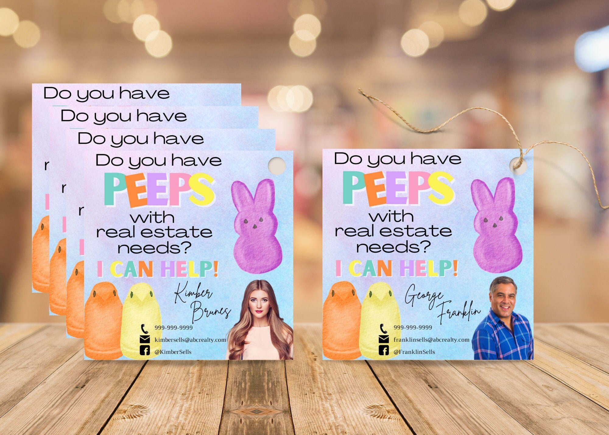 Easter Peeps April and Spring Marketing Pop-by Tags Realtor - Etsy
