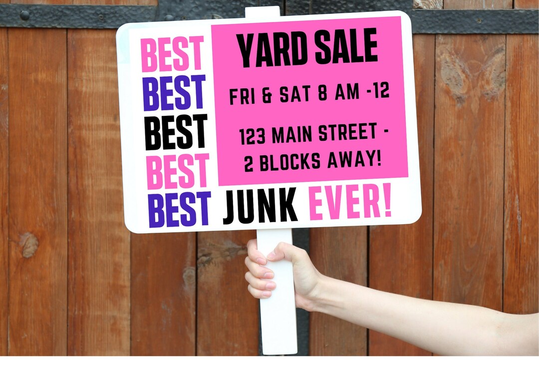 Best Junk Ever Yard Sale Sign, Garage Sale Sign, Yard Sale Flyer, Yard ...