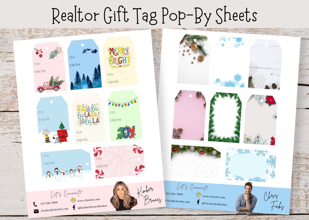 Realtor Christmas Gift Tags, Holiday Pop by Tags (digital Download) - Etsy