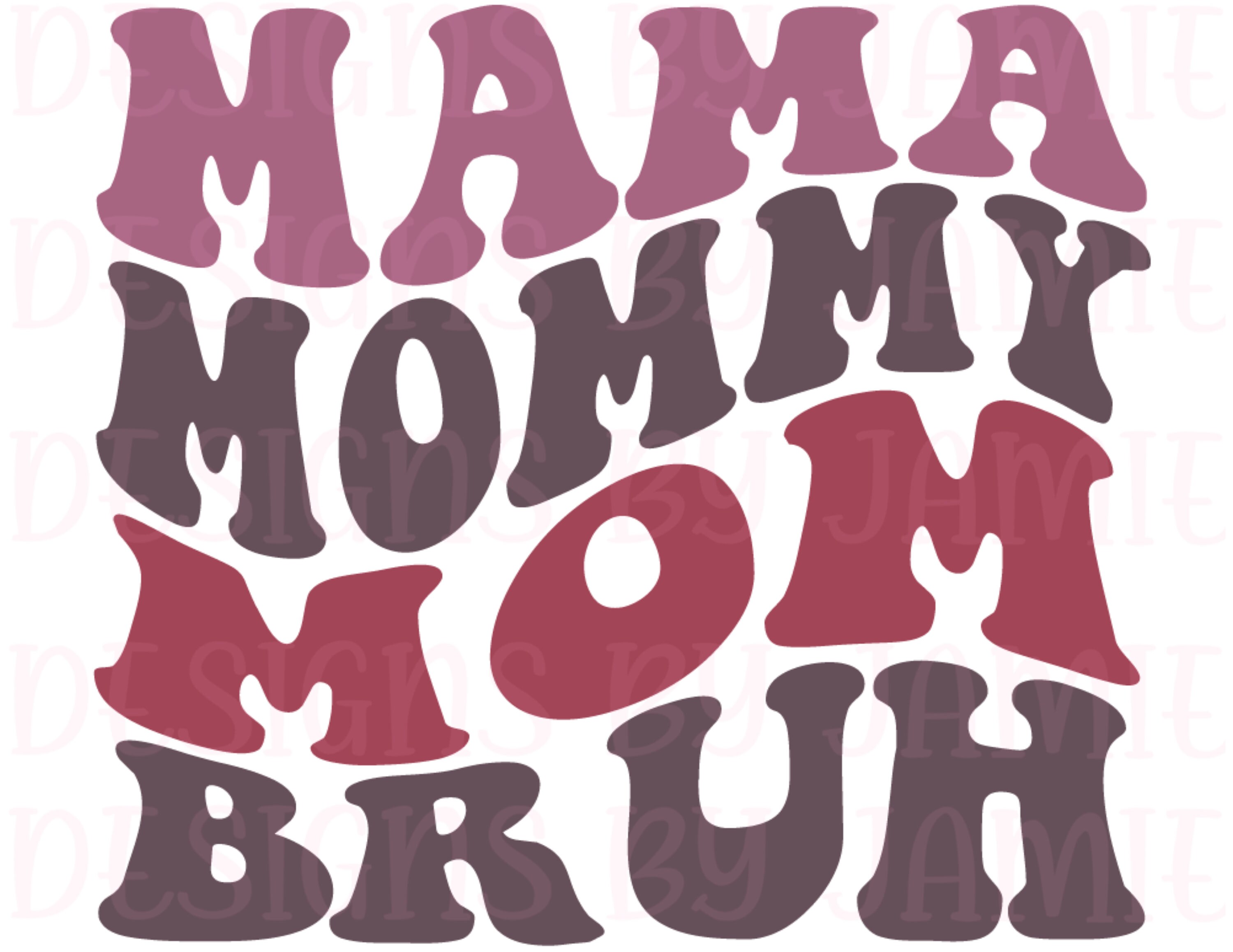 Mama Mommy Mom Bruh Wavy Text Png Sublimation Download - Etsy