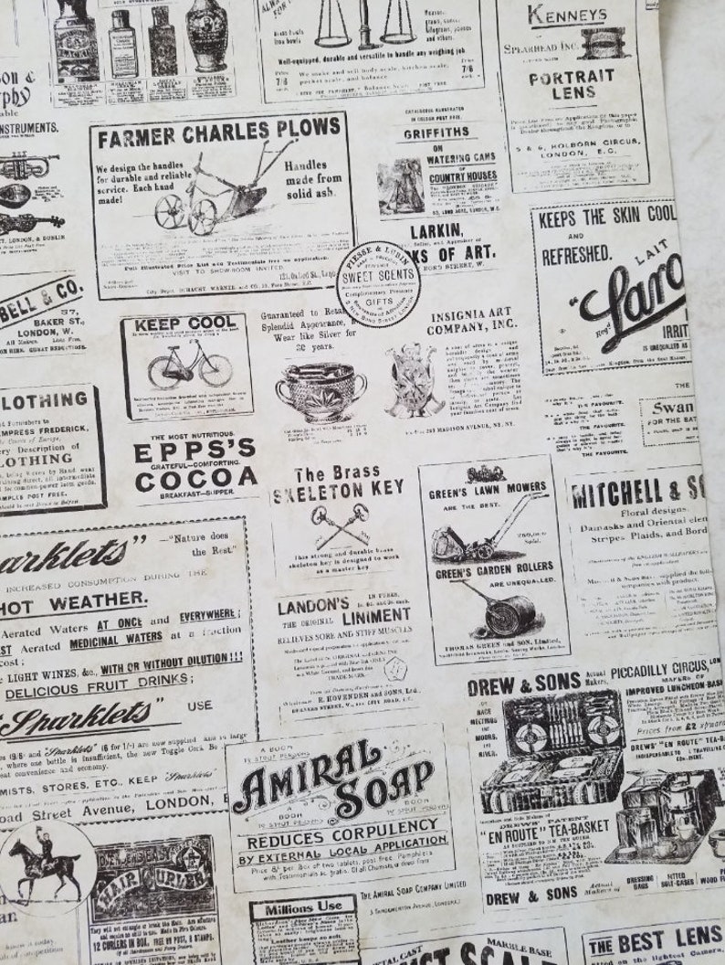 Wallpaper Newspaper Vintage Ads / Farmhouse / Country / Antique - Etsy