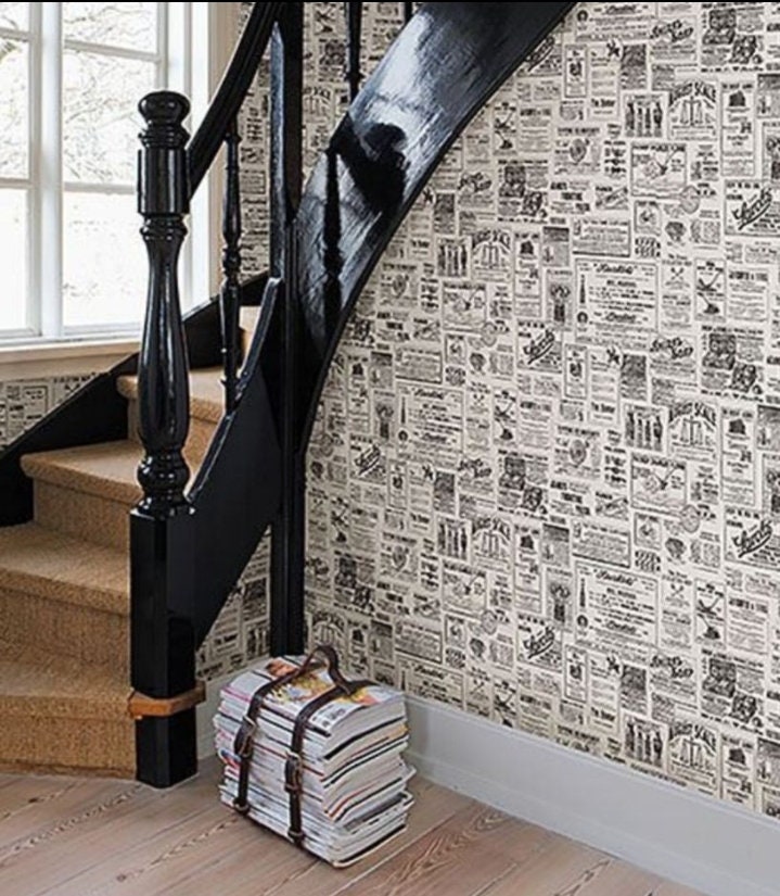 Wallpaper Newspaper Vintage Ads / Farmhouse / Country / Antique - Etsy