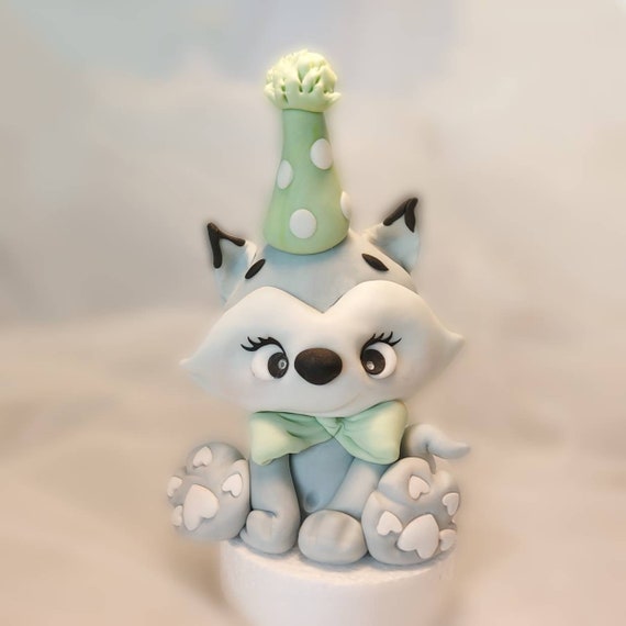 Wolf Cake Topper. Cute Wolf Cartoons Cake Figures. Medium Cake - Etsy