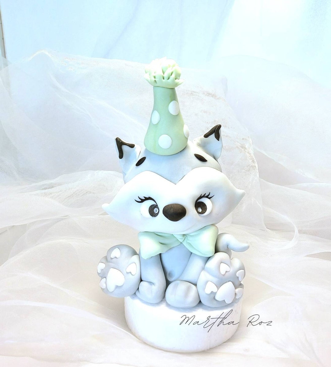 Wolf Cake Topper. Cute Wolf Cartoons Cake Figures. Medium Cake - Etsy