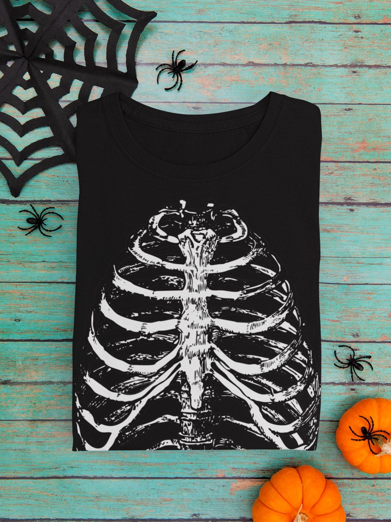 Skeleton Shirt Skeleton Rib Cage T-shirt Halloween Party - Etsy