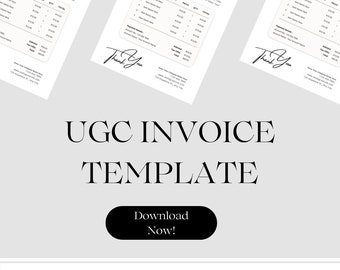 UGC Invoice Template for Content Creators and Influencers | Easy to ...