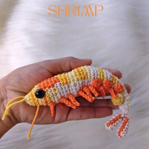 Shrimp Crochet Pattern - Easy Amigurumi DIY - Step-by-step PDF Tutorial - Fun Sea Creature ...