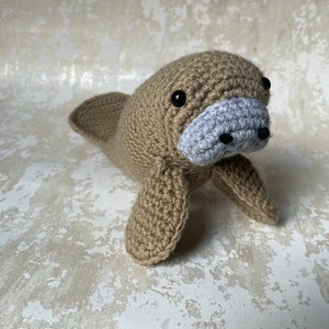 Adorable Crochet Manatee Pattern - Easy DIY PDF Ocean Animal Amigurumi ...