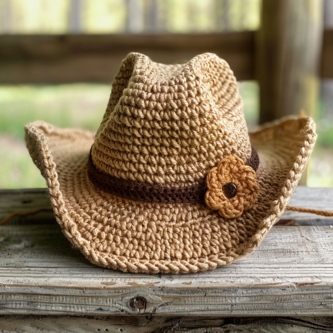Cowboy Hat Crochet Pattern - PDF Instant Download - Summer Country ...