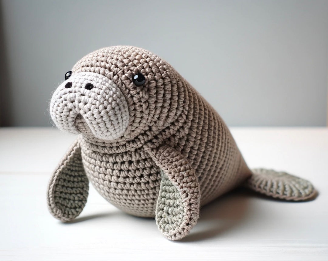 Adorable Crochet Manatee Pattern - Easy DIY PDF Ocean Animal Amigurumi ...