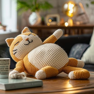 Fat Cat Crochet Amigurumi Pattern PDF Instant Download Lazy Cute ...