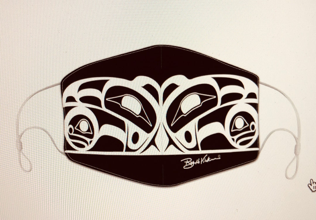 Roy Henry Vickers Raven Reusable Face Mask black First Nations ...