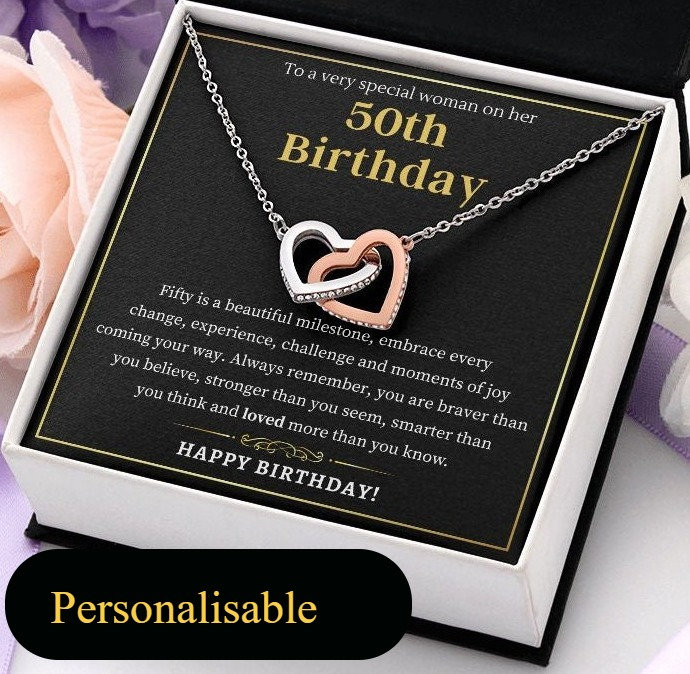 50th Birthday Gift for Her 50th Birthday Necklace 50th - Etsy