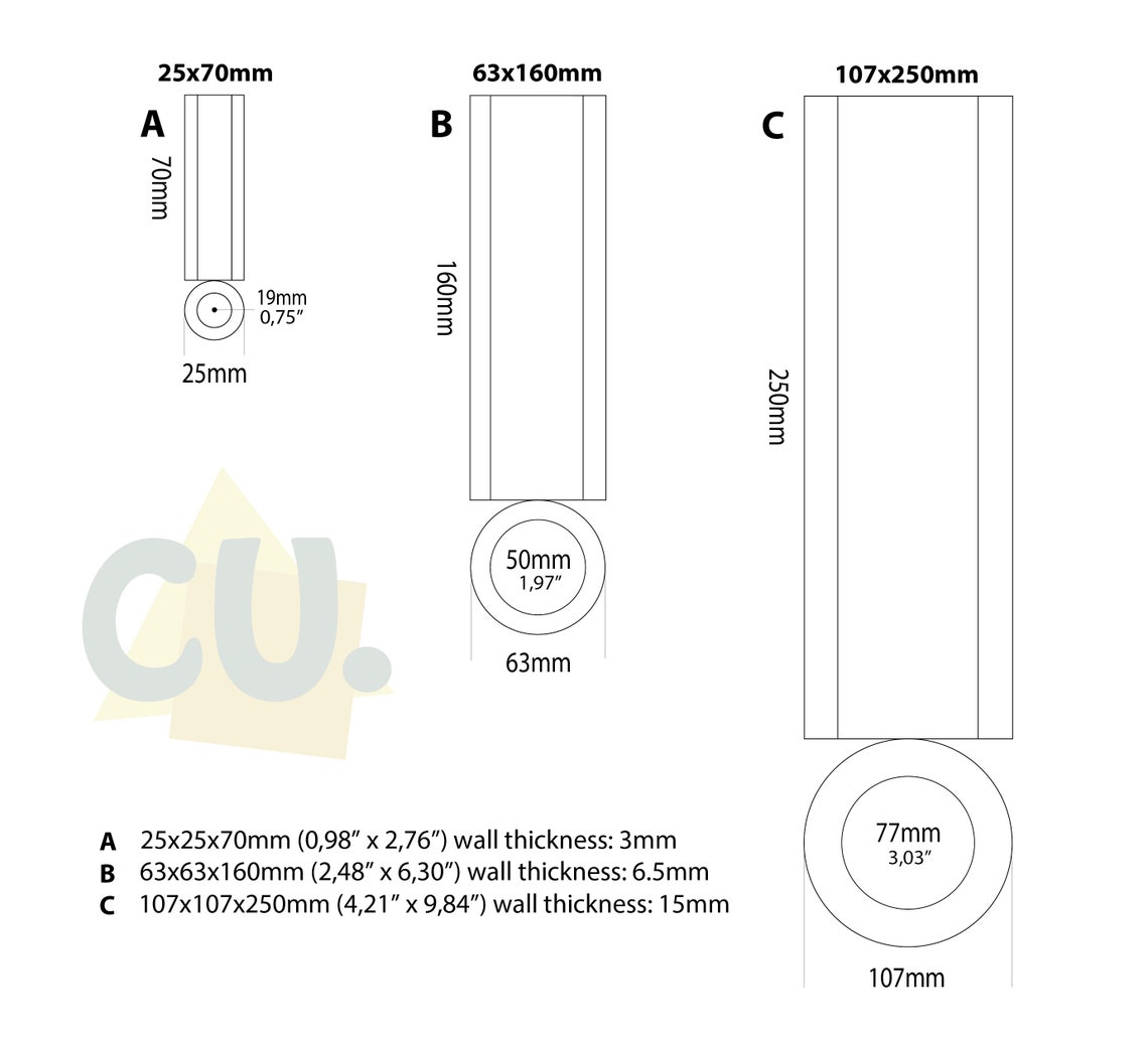 Heavy Cardboard Tubes in Several Sizes per 2, Good Quality Tubing ...