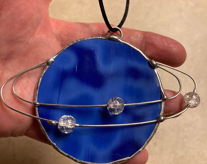 Planet Outer Space Astronomy Nasa Stained Glass Saturn Charm Celestial ...