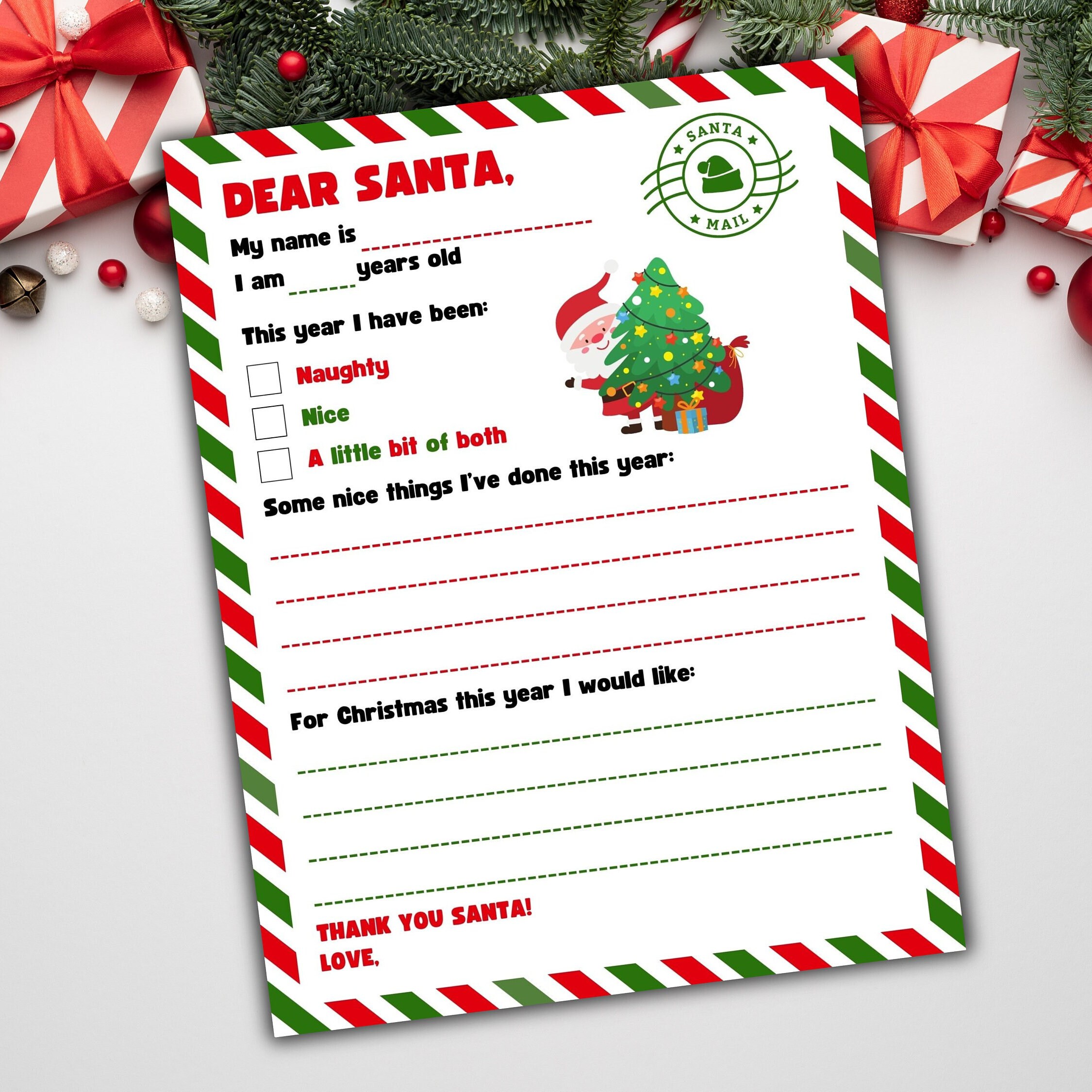 Carta a Santa, Carta imprimible a Santa, Carta de Santa - Etsy México
