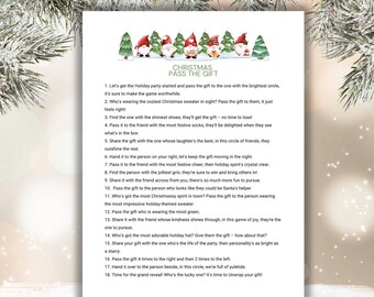 Christmas Pass the Gift Game Printable, Office Christmas Party Games ...