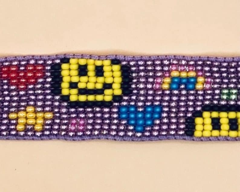 Smiley Beaded Bracelet • Smiley Beadingloom Bracelet • - Etsy
