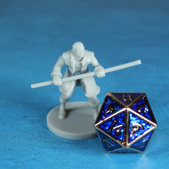3D Printed Miniature: Human Male Monk With Staff Tabletop - Etsy