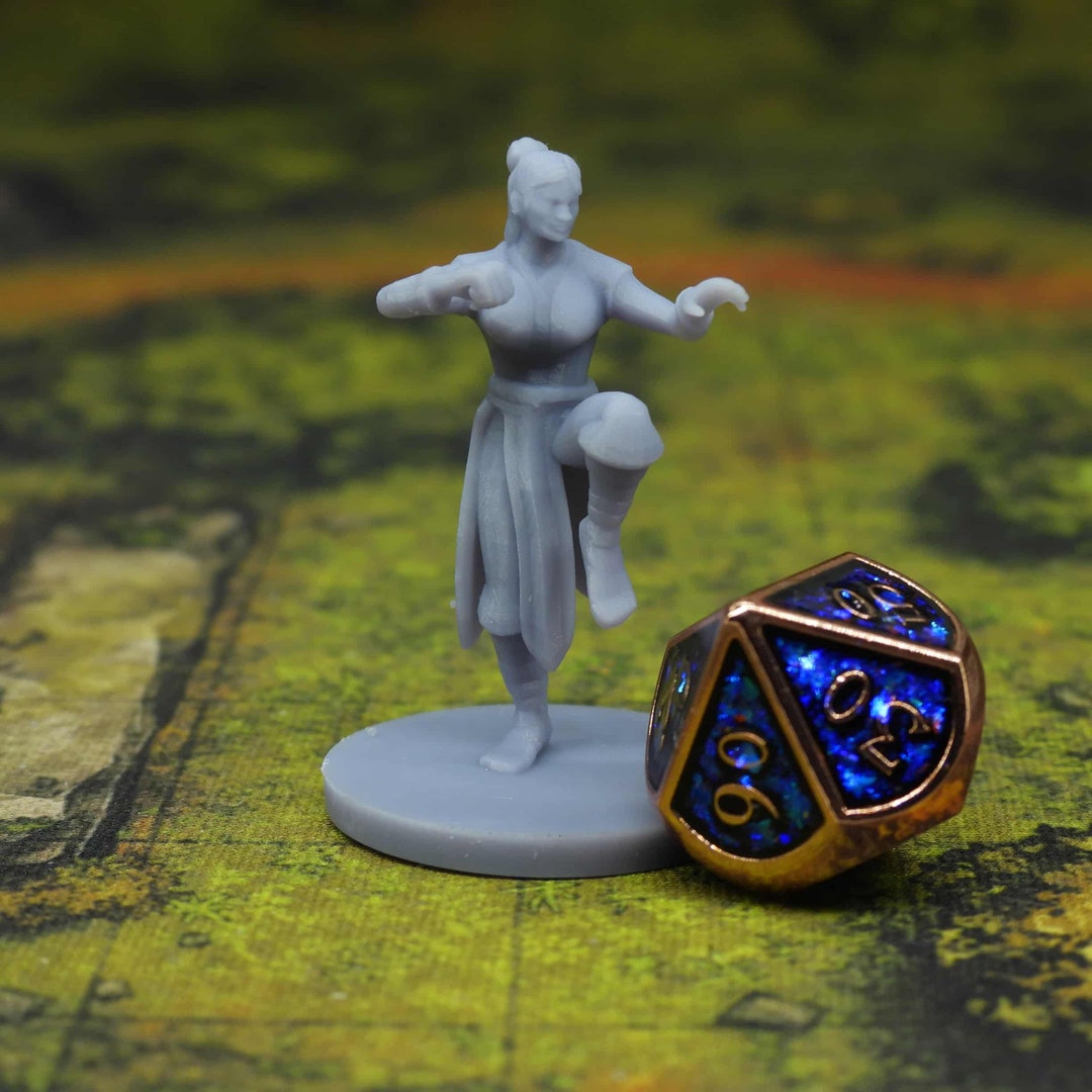 3D Printed Miniature: Human Female Monk in Fighting Pose - Etsy