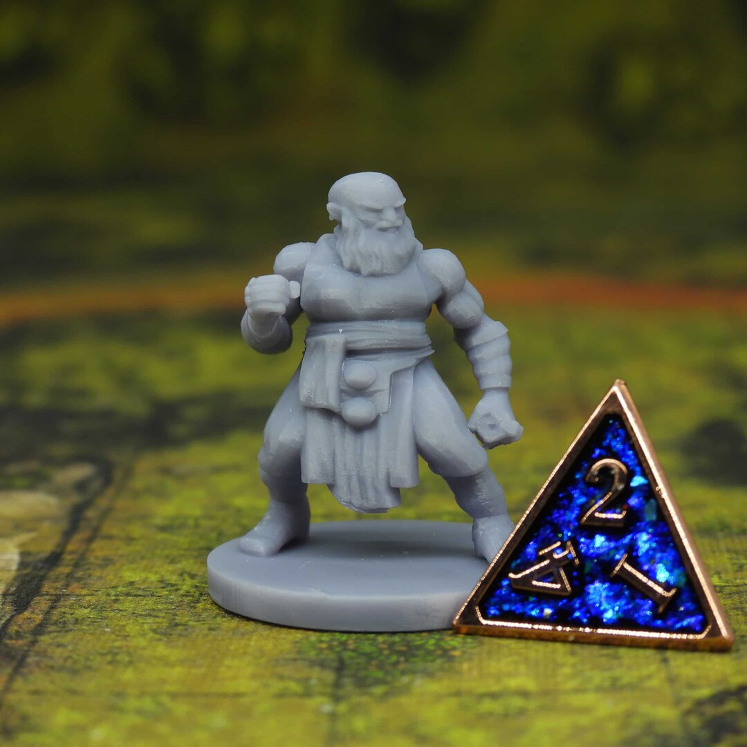 3D Printed Miniature: Dwarf Male Monk Tabletop RPG Highly - Etsy