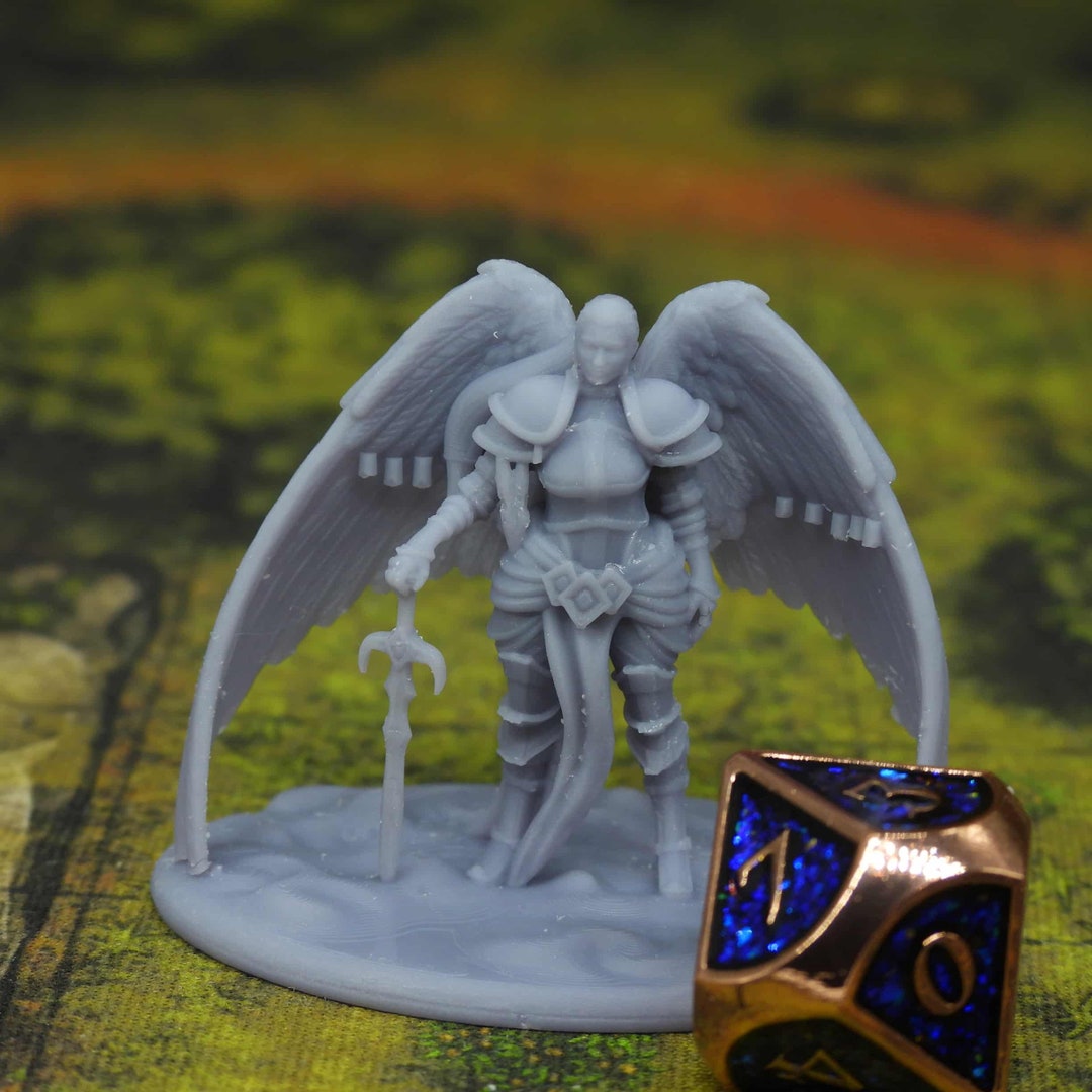 3D Printed Miniature: Holy Angelic Paladin Female, Tabletop RPG, Highly ...